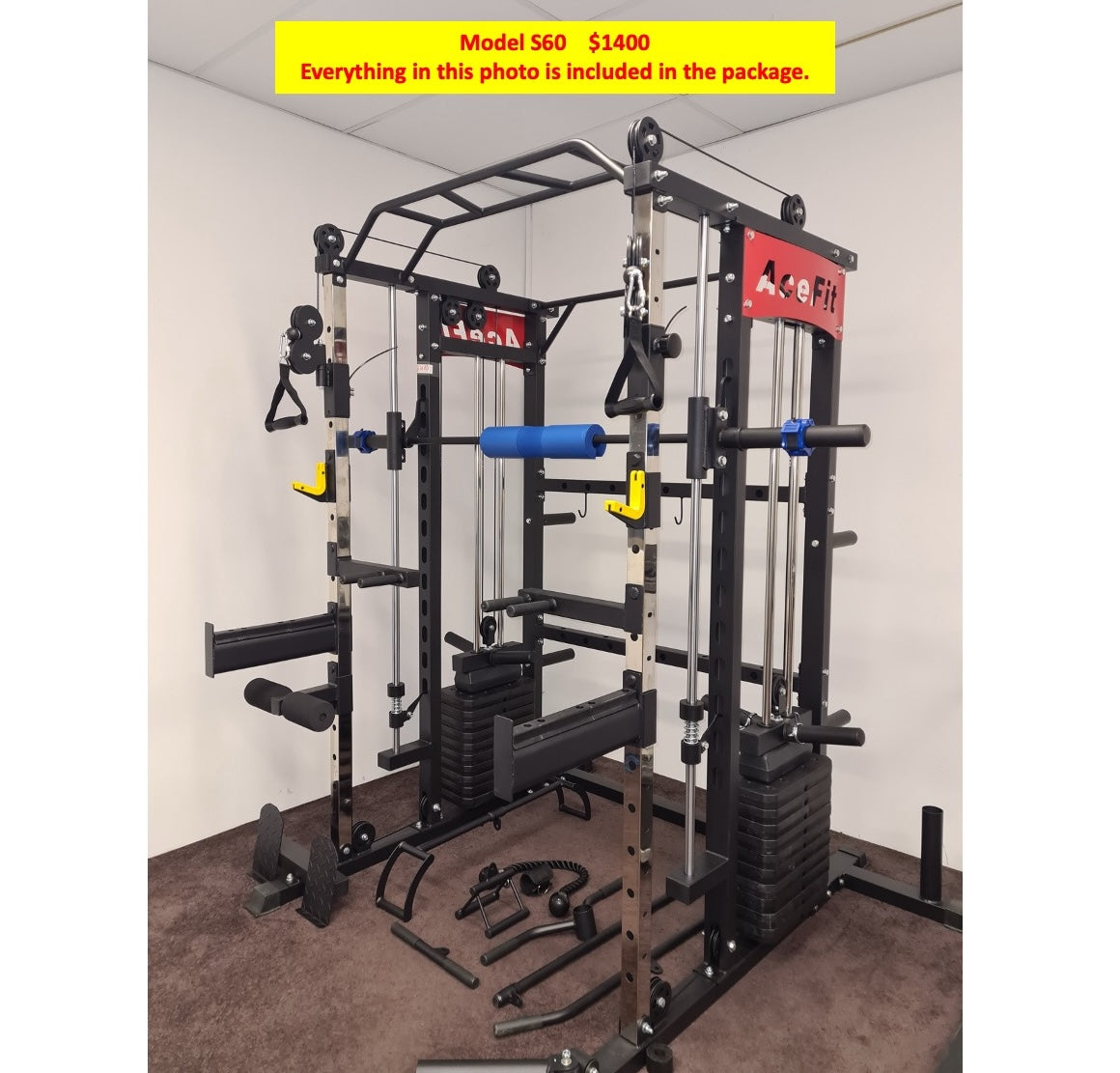 S60 SmithMachine 48+ Functions | Dual Weight Stacks | Commercial Grade ...
